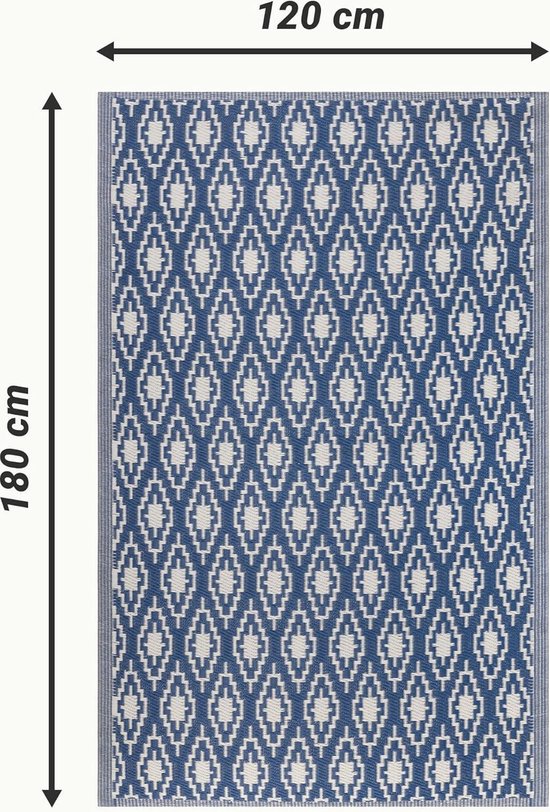 Rechthoekig tuintapijt met patroon - Buitenkleed 120 x 180 cm ...
