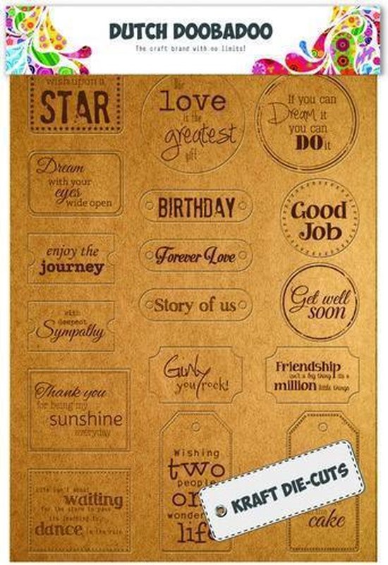 Dutch Doobadoo Dutch Label Art Every day tekst labels Engels | bol