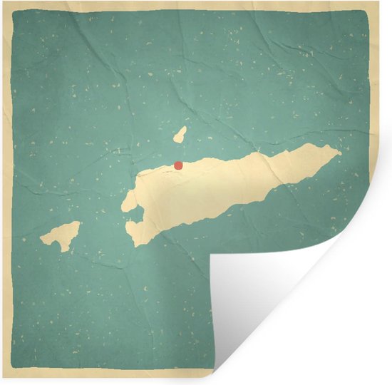 Muurstickers - een kaart van Oost-Timor in retrostijl - 50x50 cm ...