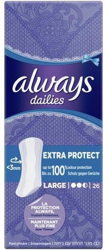 Always Dailies - Inlegkruisjes - Extra Protect L - 26 Inlegkruisjes | bol