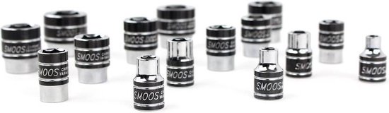 Smoos® 17-delige Engelse doppenset 6-kant met 3/8 opname | bol.com