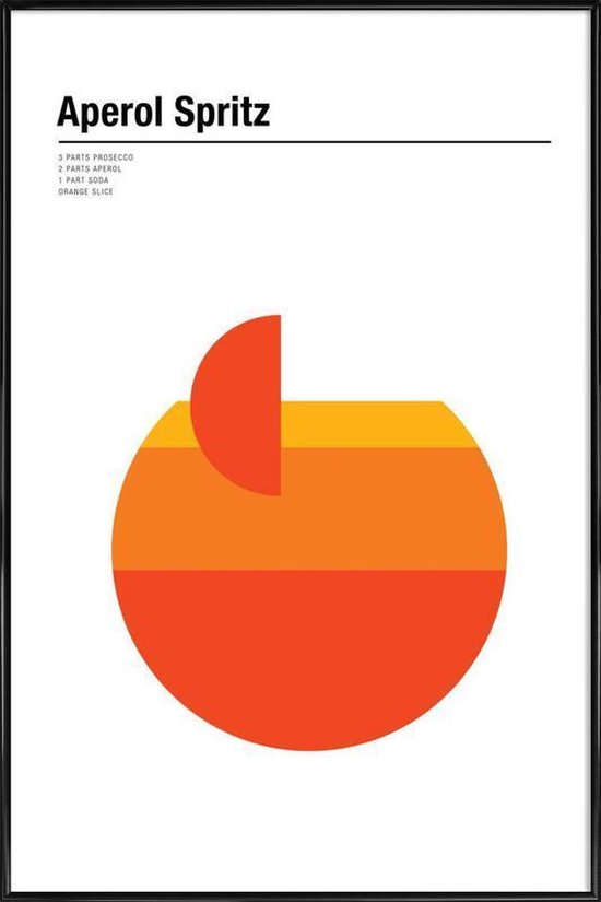JUNIQE - Poster in kunststof lijst Aperol Spritz - minimalistisch | bol