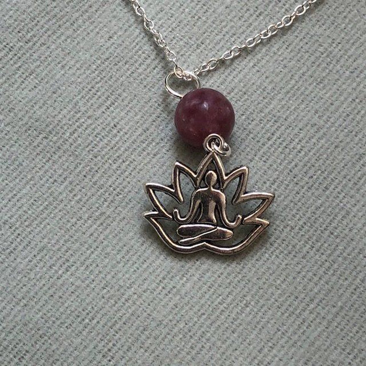 Wellness-House | Zilveren (925st) Yoga Lotusbloem Ketting Toermalijn ...