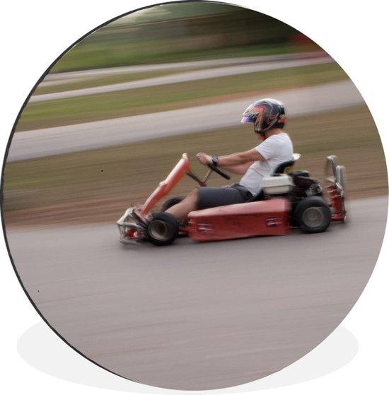 Un jeune garçon conduit un kart Wall cercle aluminium ⌀ 30 cm ...