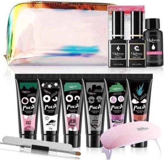 Polygel - Polygel kit- Polygel set- 15 delig - 6 kleuren | bol.com