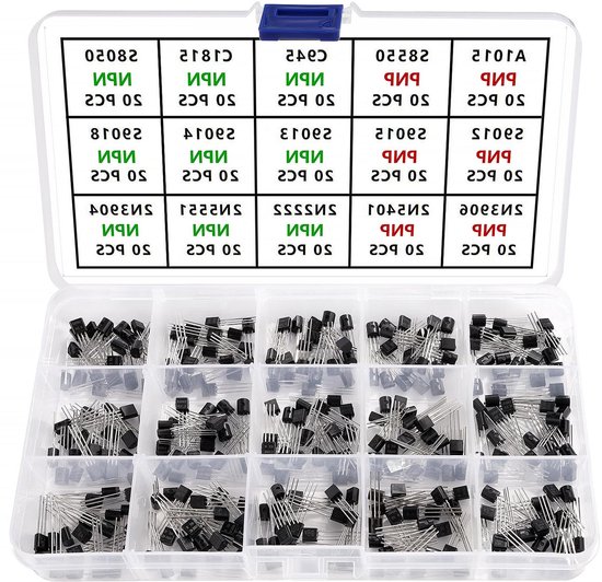 Thelau - Transistor Assortiment Kit met 300 stuks in 15 waarden - NPN ...