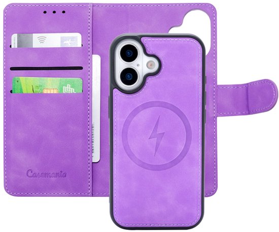 Casemania – Bookcase 2-1 MagSafe – iPhone 17 Paars | bol