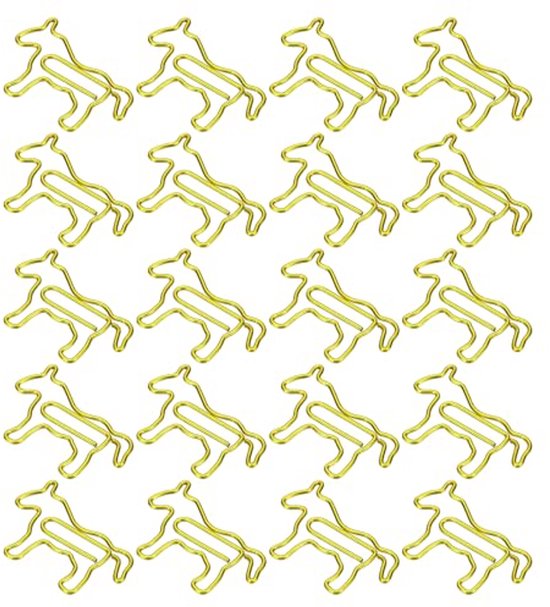 20 stuks paperclips, paardendiervormige clips met doos, houd tafel ...