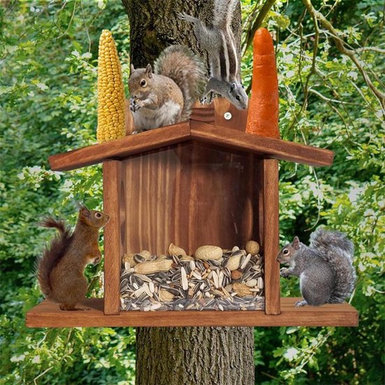 Automatische vogelvoederbak voor kooi - Buiten Eekhoorn Voederbak ...