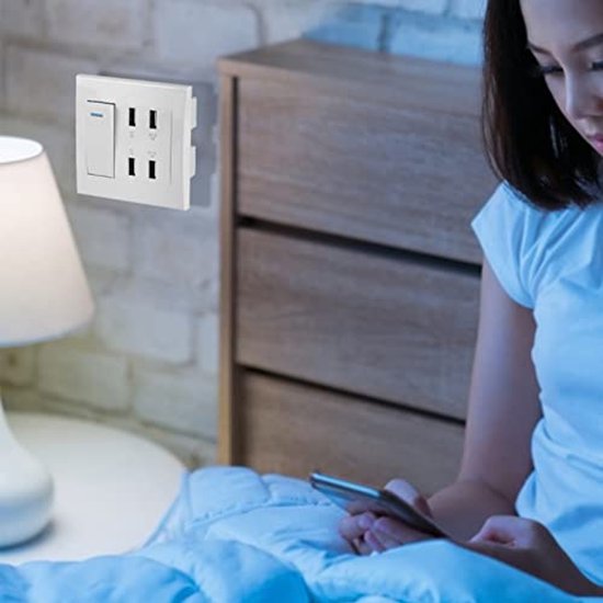 USB-stopcontact, 5 V, 2,1 A/1 A, 4 poorten, USB-wandcontactdoos, USB ...