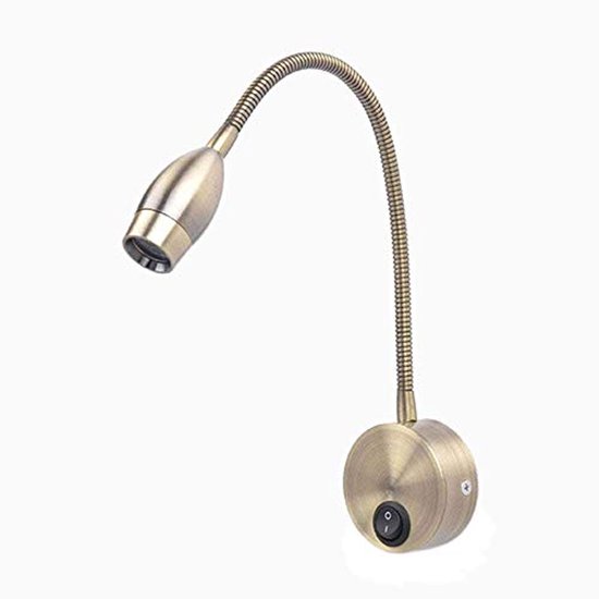Flexibele wand leeslamp met aan-uit schakelaar en LED | bol