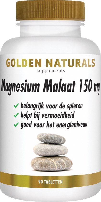 Golden Naturals Magnesium Malaat (90 veganistische tabletten) | bol