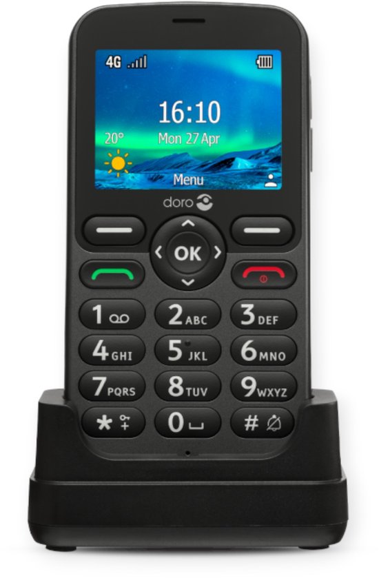 Doro 5860 seniorentelefoon - 4G - Zwart - Inclusief oplaadstandaard | bol