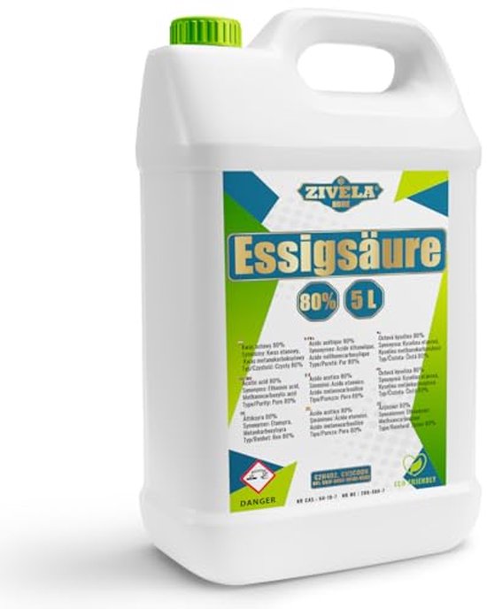 Azijnzuur 80% voor veelzijdig gebruik, 5 liter | bol