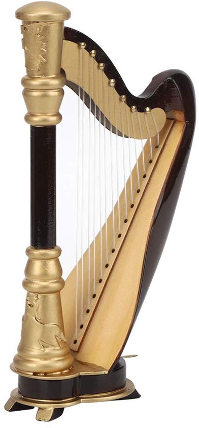 Houten Mini Harp Model - Muziekinstrument - Decoratie voor Bureau en ...