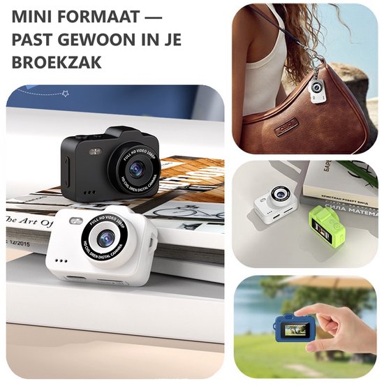 Cacious Retro Mini Digitale Camera | HD Foto en Video | Met Kleurendisplay en Flits | bol