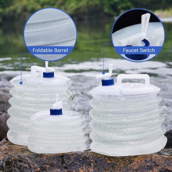 Vouwbare Watercontainer 15L - BPA Vrij - Met Kraan - Draagbaar Voor ...