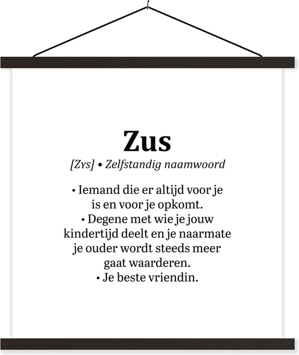 Posterhanger incl. Poster - Schoolplaat - Zus - Spreuken - Zus ...
