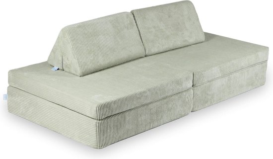 XXL Modulaire bank - Speelsofa- Rib velvet- Grey Corduroy Grey | bol
