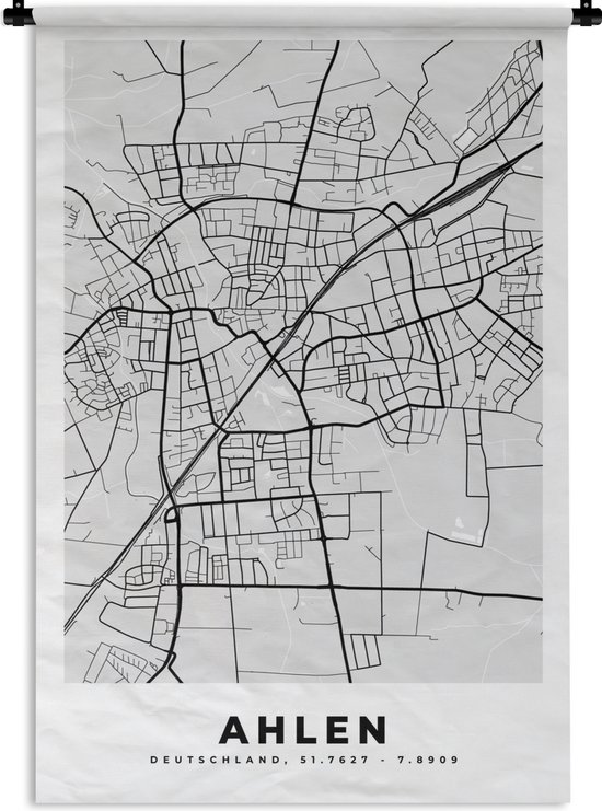 Wandkleed - Wanddoek - Kaart - Plattegrond - Duitsland - Ahlen ...