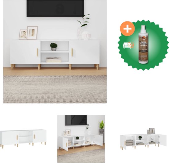 vidaXL TV-kast - Klassiek - Stereokast - 150x30x50 cm - Wit - Kast ...