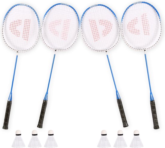 Badminton Set voor 4 Personen - 2 Sets met 2 Badmintonrackets en 3 ...