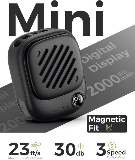 KZQ Mini draagbare nekventilator - Handsfree ventilator - Magnetische ...