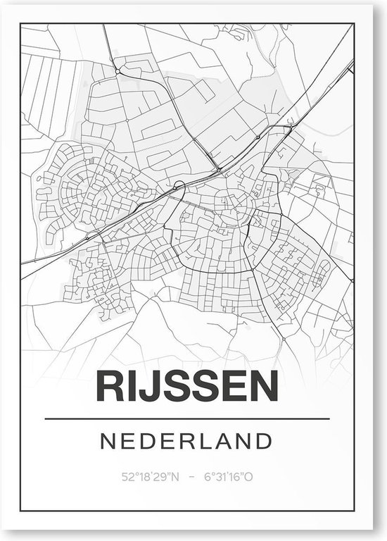 Poster/plattegrond RIJSSEN - 30x40cm | bol
