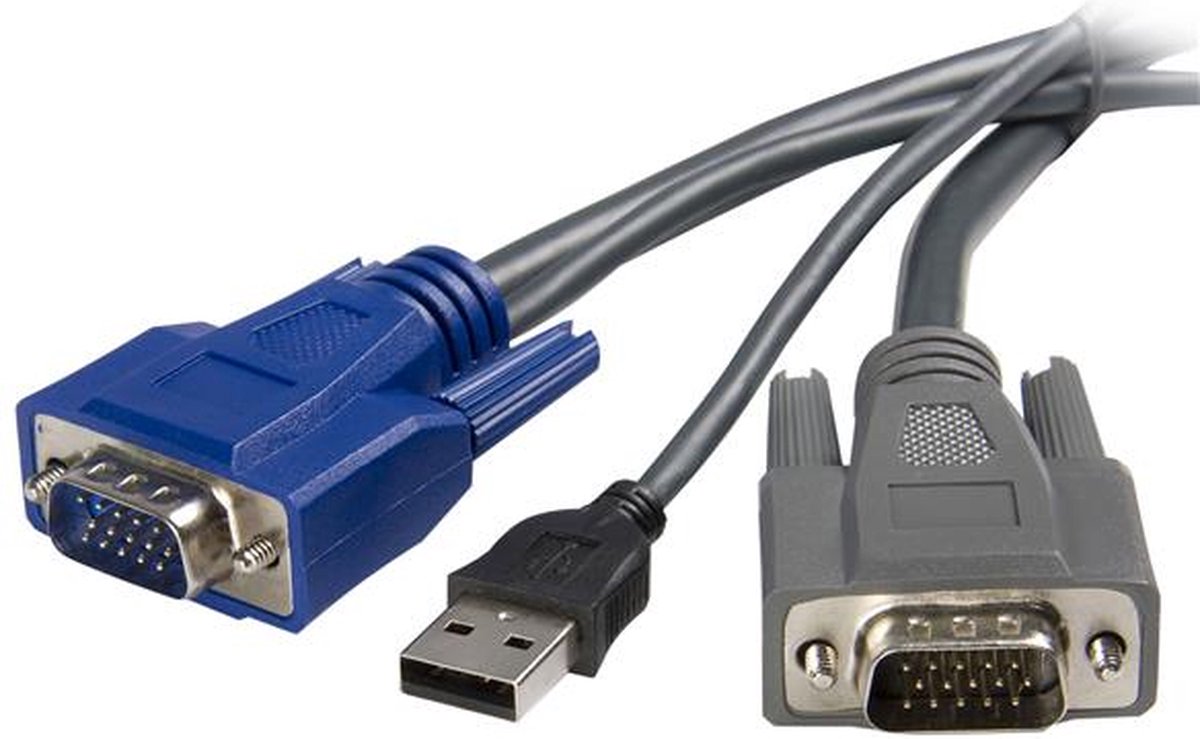 StarTech.com 3m ultradunne 2-in-1 USB VGA KVM-kabel toetsenbord-video ...