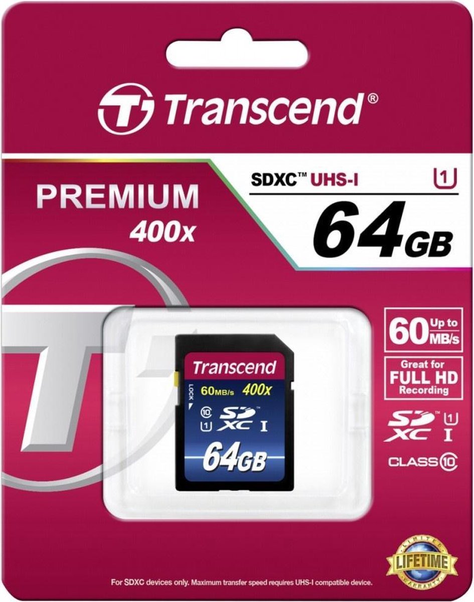 Transcend 64GB SDXC UHS-I 300x | bol.com