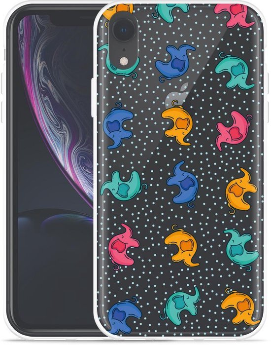 Hoesje geschikt voor Apple iPhone Xr Happy Elephant | bol