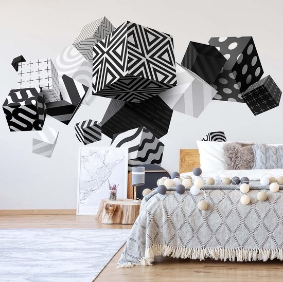 Fotobehang - Vlies Behang - Kubussen in 3D Ruimte - 416 x 254 cm | bol