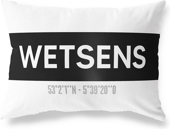 Tuinkussen WETSENS - FRIESLAND met coördinaten - Buitenkussen ...