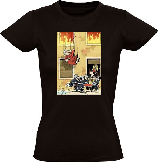 Brandweer redt knappe vrouw Dames T-shirt - brand - vuur - oma - redden ... Brandweer redt knappe vrouw Dames T-shirt - brand - vuur - oma - redden ...