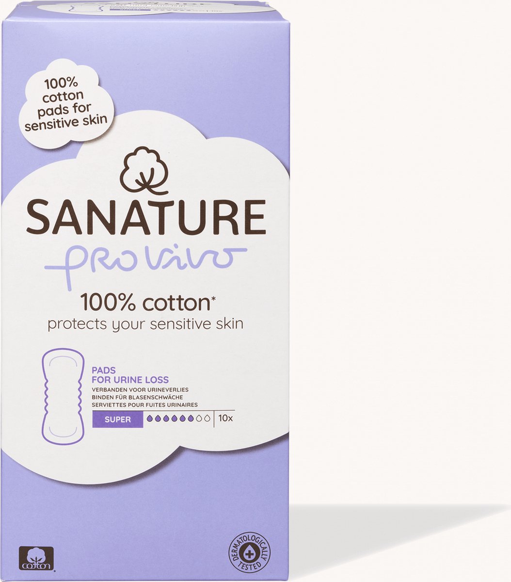 Sanature - Incontinentieverband Super Pro Vivo - 100% Katoen - 10 stuks | bol.com