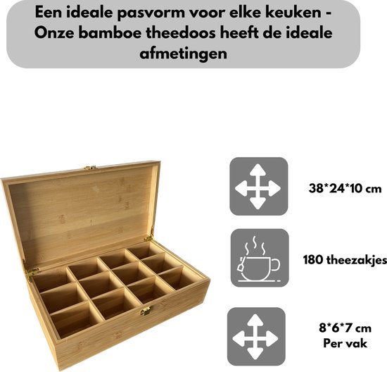 Bamboe Theedoos 12 Vaks - Thee - Theedoos Losse Thee - Theedoos Hout ...