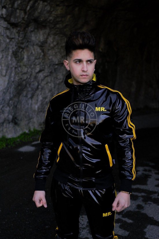 PVC Tracksuit Broek met Gele Strepen | bol