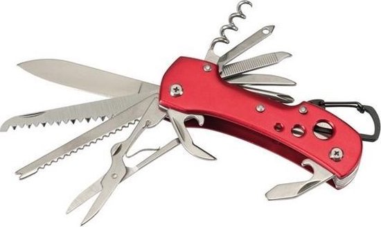 RVS zakmes rood 12 functies - Multitool 12 functies - Voordelige zakmessen | bol