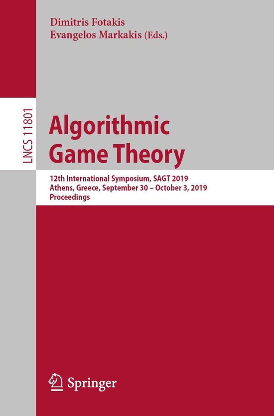 Lecture Notes in Computer Science 11801 - Algorithmic Game Theory ... Lecture Notes in Computer Science 11801 - Algorithmic Game Theory ...