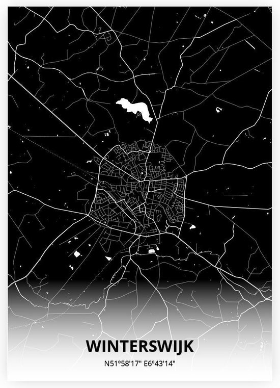 Winterswijk plattegrond - A3 poster - Zwarte stijl | bol