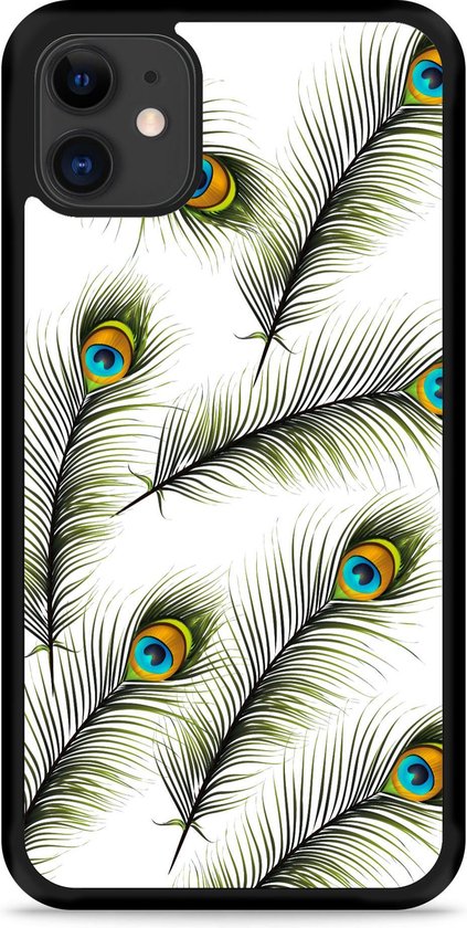 iPhone 11 Hardcase hoesje Peacock Feathers - Designed by Cazy | bol.com