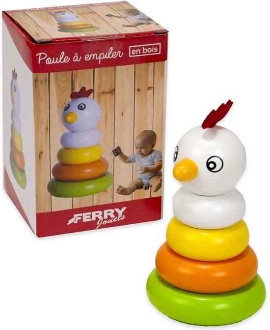 Houten Stapeltoren kip 13cm | bol
