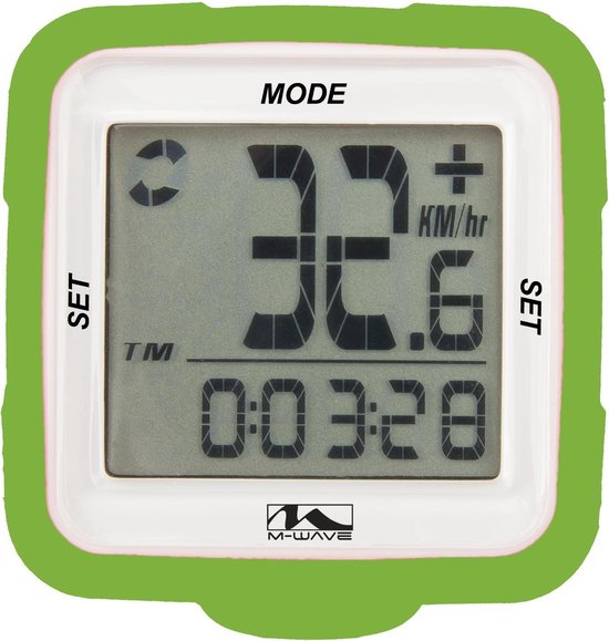 M-wave Fietscomputer Xiv Silicon 14 Functies Draadloos Groen | bol.com