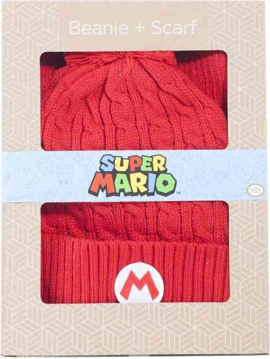 Nintendo - Super Mario Badge Beanie & Scarf Gift Set | bol