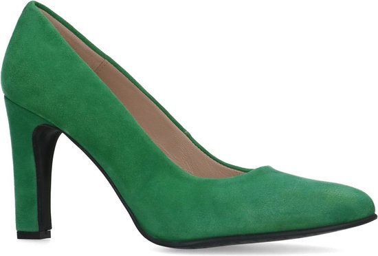 Manfield - Dames - Groene suède pumps - Maat 37 | bol