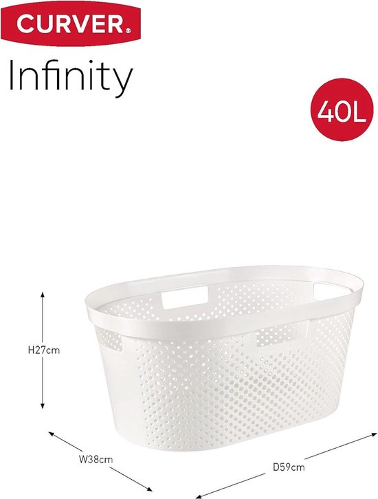 Wasmand wit 40L - CURVER | bol