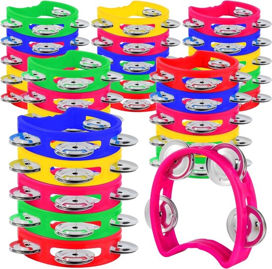 Kerst Hand Tamboerijn Noise Makers Tamboerijn met 4 Klokken - Plastic ...