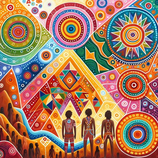 Acryl aboriginal schilderij | Vibrant Indigenous Expressions: A ...