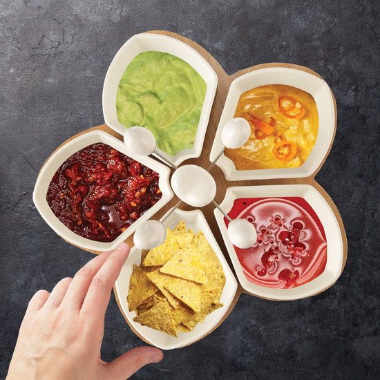 Snackkommen Porselein Wit WHITELINE 28,5 cm 10 delig - Snackkom ...
