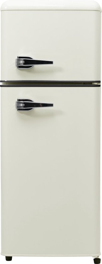 Merax Retro mini koelkast met vriezer - 92L - Antiek Wit | bol